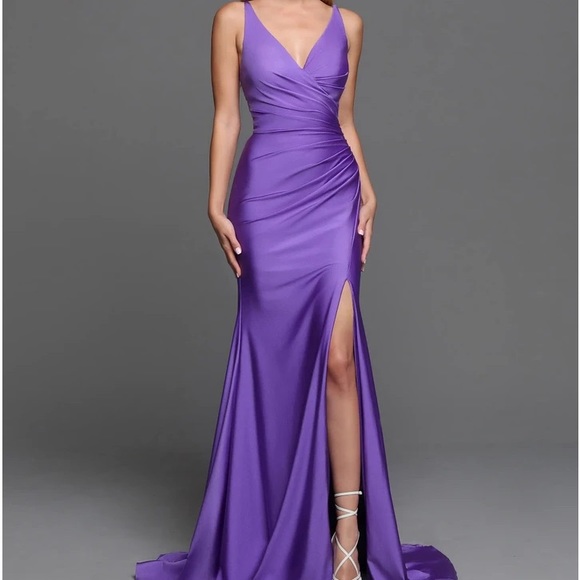 Dresses | Silk Purple Prom Dress Size | Poshmark